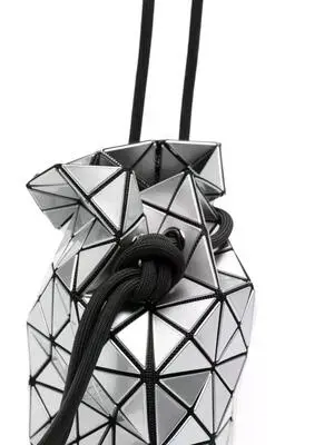 Issey Miyake Geometric Print Drawstring Tote Bag - Silver