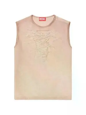 DIESEL® Sleeveless Distressed Crewneck Top - Neutrals