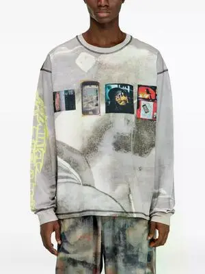 DIESEL® Graphic-patterned Long Sleeve T-shirt
