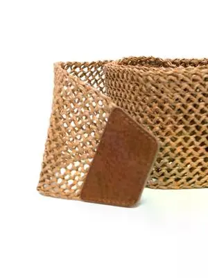Antonelli Firenze Woven Leather-appliqued Belt