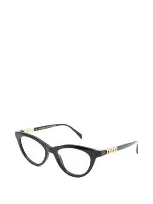 Gucci Logo-plaque Cat-eye Glasses - Black