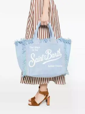 MC2 SAINT BARTH Fringed Tote Bag - Blue