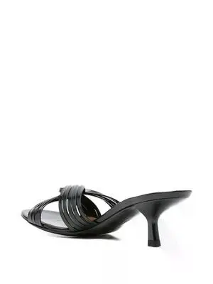 GIUSEPPE ZANOTTI Knotted Leather Heeled Sandals - Black