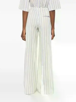 FORTE_FORTE Striped Wide-leg Trousers