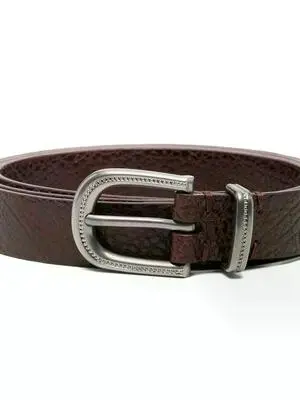 Brunello Cucinelli Textured Buckle Belt - Red
