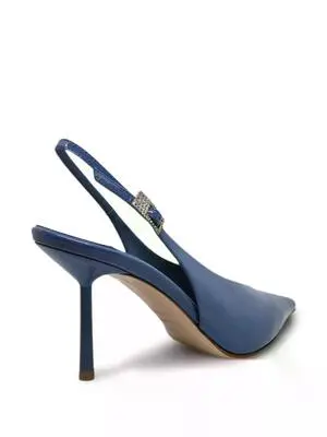 LE SILLA Pointed Toe Slingback Pumps With Buckle Detail - Blue