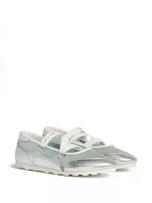 Marni And Blue Criss-cross Strap Sneakers - Silver