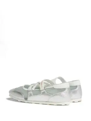 Marni And Blue Criss-cross Strap Sneakers - Silver