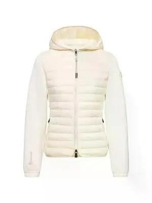 Moncler Quilted Hooded Zip Jacket - Neutrals