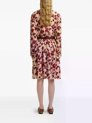 Marni Pleated Floral Silk Skirt