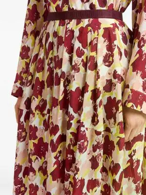Marni Pleated Floral Silk Skirt