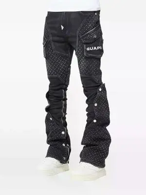 GUAPI Panelled Jeans With Textured Details