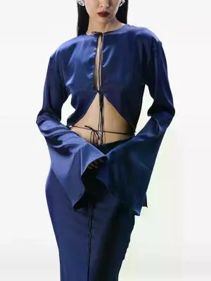 MANURI Sylvia Cut-out Tie Silk Dress