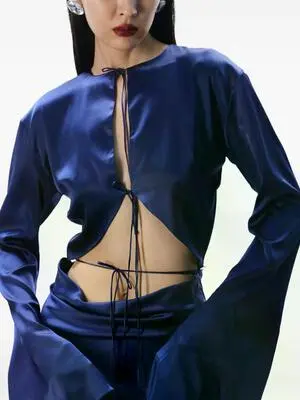 MANURI Sylvia Cut-out Tie Silk Dress
