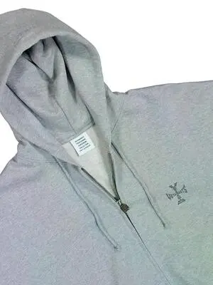 Vetements Logo Zip-up Hoodie - Grey