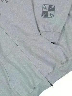 Vetements Logo Zip-up Hoodie - Grey