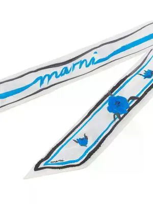 Marni Floral Striped Silk Bandeau