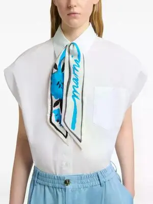 Marni Floral Striped Silk Bandeau