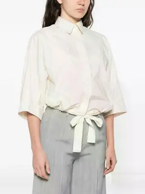 FORTE_FORTE Cream Drawstring Hem Shirt