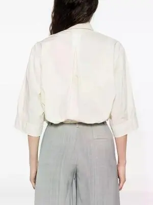 FORTE_FORTE Cream Drawstring Hem Shirt