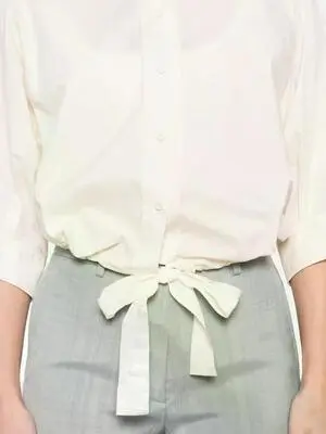 FORTE_FORTE Cream Drawstring Hem Shirt