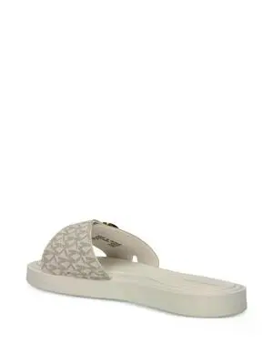 Michael Kors Logo Detail Buckle Platform Slides