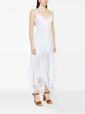 Charo Ruiz Ibiza Lace Trim Asymmetrical Hem Midi Dress