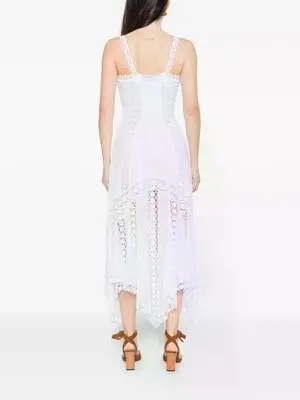 Charo Ruiz Ibiza Lace Trim Asymmetrical Hem Midi Dress