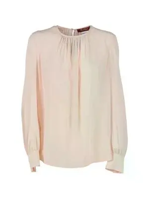 Max Mara Gathered Silk Blouse - Pink