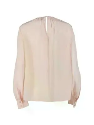 Max Mara Gathered Silk Blouse - Pink