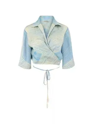 Alexis Liari Tie Crop Top - Blue
