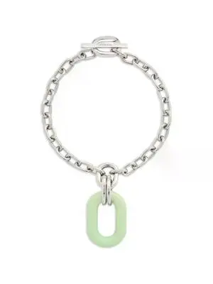 Rabanne Tone Link Chain Pendant Necklace - Silver
