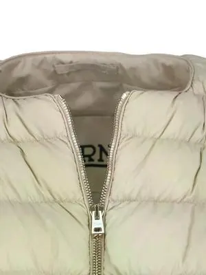 Herno Quilted Zip Coat - Neutrals