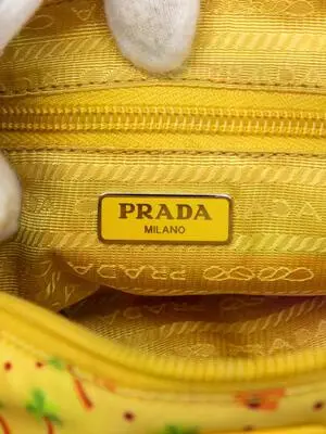 Prada 2000-2013 Tessuto Stampato Palm Cosmetic Pouch