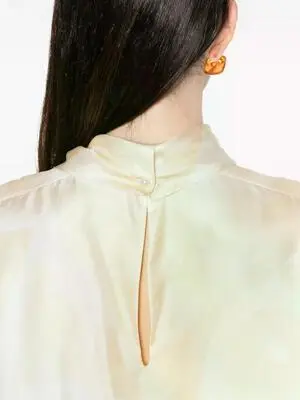 Carven High-neck Long-sleeve Printed Top