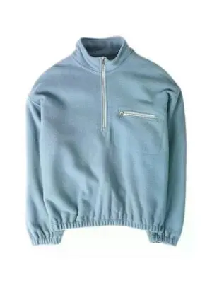 RIER Zip-up Polo Top Blue