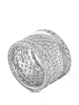 LB EXCLUSIVE 18k White Gold Diamond Statement Ring - Silver
