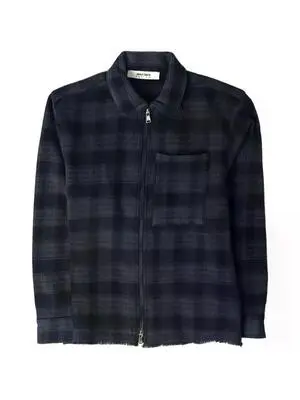 ABOUT:BLANK Plaid-pattern Zipped Shirt - Black