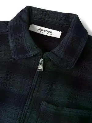 ABOUT:BLANK Plaid-pattern Zipped Shirt - Black