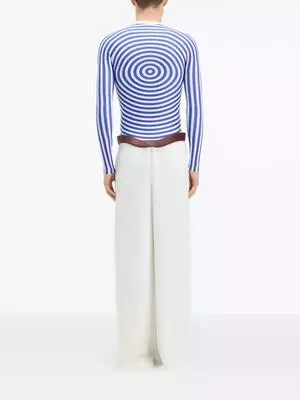 JEAN PAUL GAULTIER Crewneck Top With Target Print - Blue