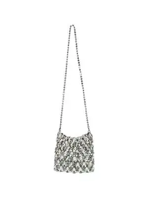 SELF-PORTRAIT Crystal Embellishment Cross-body Bag - Silver