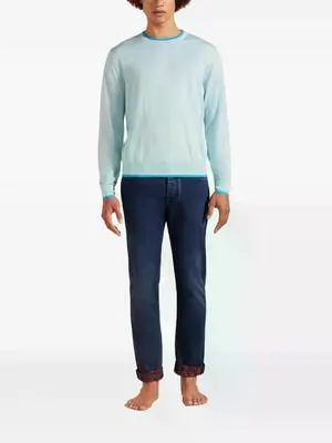 Vilebrequin Crew Neck Sweater With Contrasting Trim - Blue