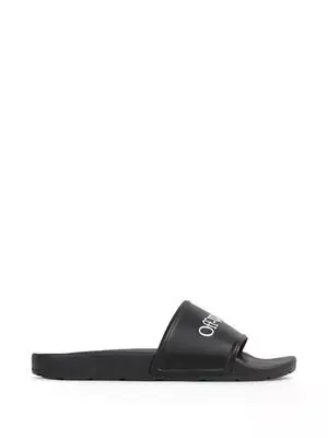 Off-White Bookish Logo Slides - Black