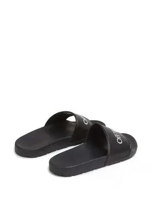 Off-White Bookish Logo Slides - Black
