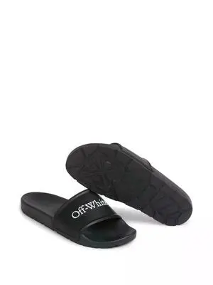 Off-White Bookish Logo Slides - Black