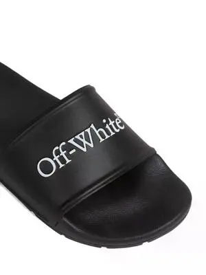Off-White Bookish Logo Slides - Black