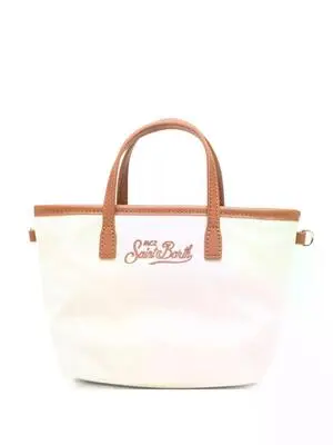 MC2 SAINT BARTH Mini Logo-Embroidered Tote Bag Neutrals