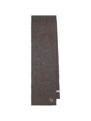 Paul Smith Ribbed Zebra-patch Scarf - Grey