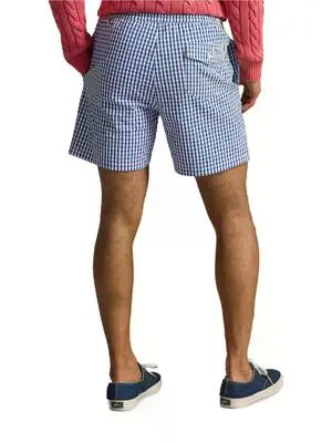 Polo Ralph Lauren Gingham Drawstring Swim Shorts - Blue