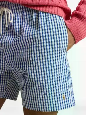 Polo Ralph Lauren Gingham Drawstring Swim Shorts - Blue